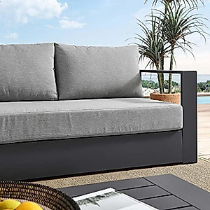 Modway Tahoe Patio Aluminum Sofa with Gray Gray Finish EEI-5676-GRY-GRY