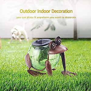 MUMTOP Solar Lantern Outdoor Waterproof LED Solar Lights Frog Decorative Tabletop Lanterns for Patio Garden Table Decor