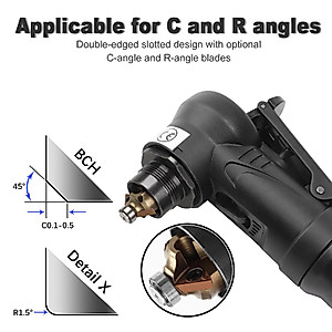 2 in 1 Pneumatic Chamfering Tool,Mini Handheld Air Chamfering Machine for Metal Wood Round Corner,45° Arc Corner Beveling Trimming (Black)