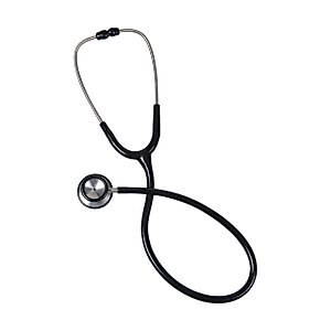 MABIS Stethoscope, Adult with Infant Bell, Diaphragm, Stainless Steel Chest piece, Dual Binaural and 22 Inch Tubing with 2 Extra sets of Ear tips, Black