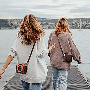 Fintie Protective Case for Fujifilm Instax Square SQ1 Instant Camera - Premium Vegan Leather Bag Cover with Removable Adjustable Strap, Vintage Brown