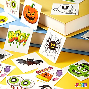 JOYIN 144 PCS Halloween Temporary Tattoos for Kids, 12 Designs Bulk Fake Tattoos Stickers for Halloween Party Favors Decorations, Supplies Trick or Treat Game Gifts Goodie Bags, Class Game Prizes
