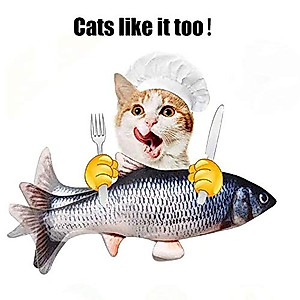 QIAONIUNIU Electric Moving Fish Interactive Plush Toys