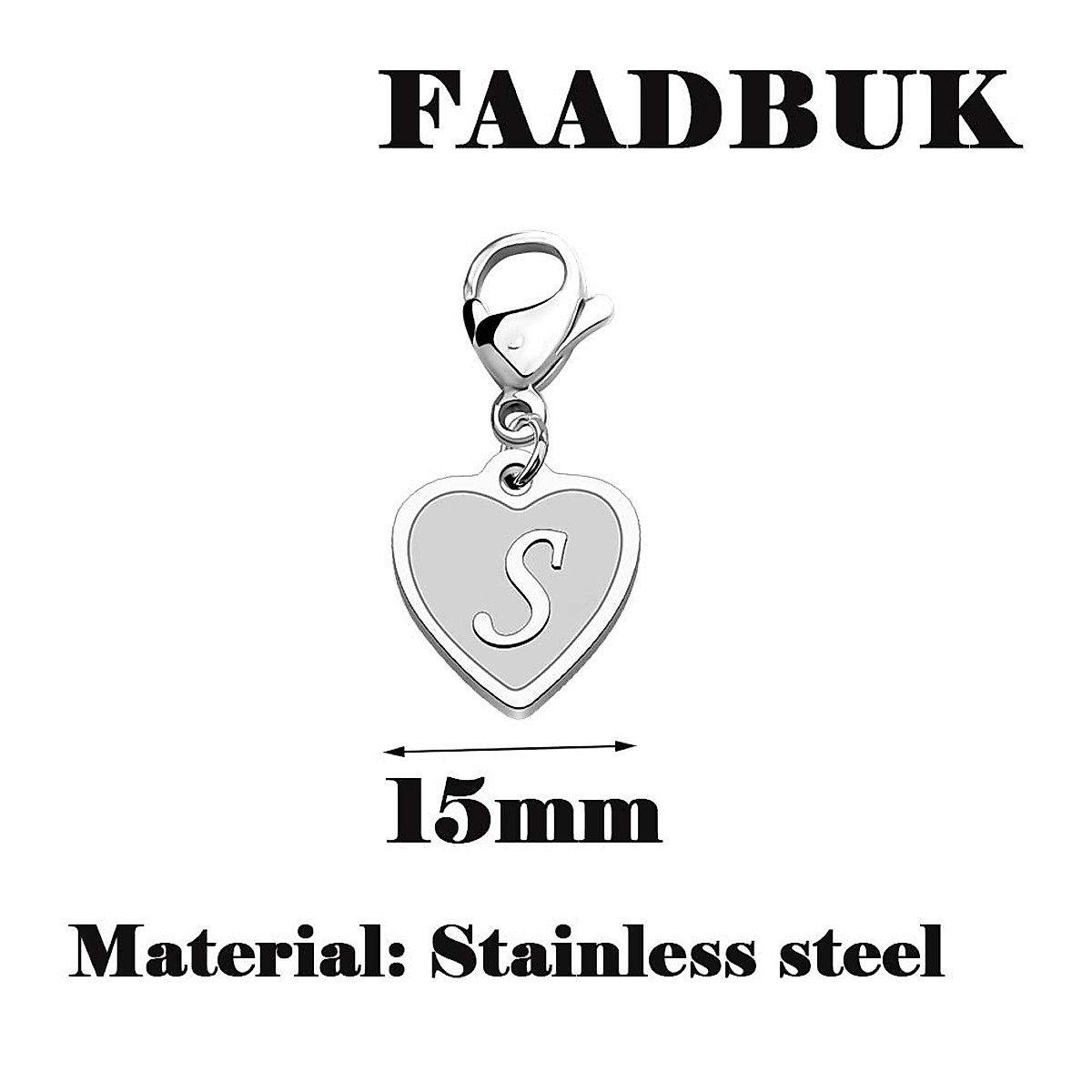 FAADBUK Initial Heart Charm (S)