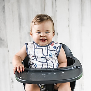 BapronBaby Tiny Town Bapron - No Neck Tie Safer Bib for Baby & Toddler - Soft Waterproof Stain Resistant - Machine Washable - Sz Baby/Toddler 6m-3T