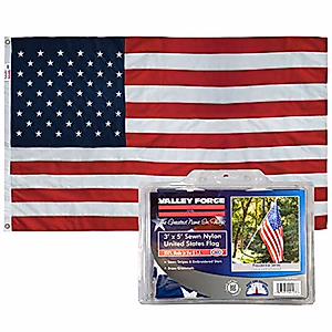 100% Made in the USA - 3'x5' ft – Perma-Nyl Sewn Nylon with Grommets - Sturdy, Durable, and Patriotic - Great For Gardens, Homes, Patios and Cars – By Valley Forge Flag