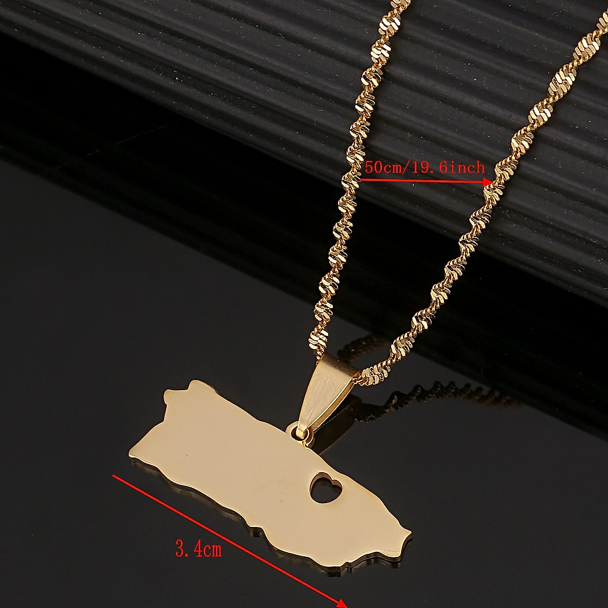 Stainless Steel Puerto Rico Map Pendant Necklaces Puerto Ricans Map Jewelry