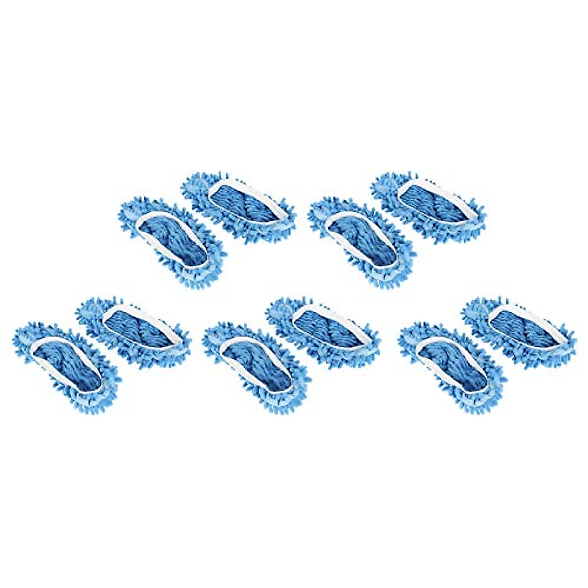 Ozgkee 10Pcs Chenille Mop Slippers Multifunction Floor Shoes Dust Cleaner Accessory (Blue)