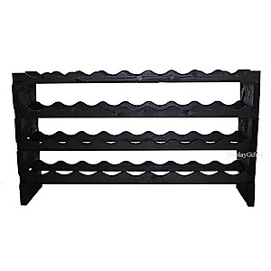 DisplayGifts Magnum Bottle Stackable Modular Wine Rack Storage Stand Wooden Holder Shelves WN50-1500 ml/1.5 Liter (Black Finish)