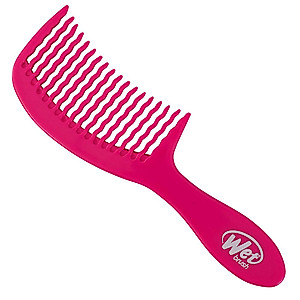 Wet Brush Detangling Comb, Pink - Wide Tooth Hair Detangler with WaveTooth Design that Gently and Glides Through Tangles - Brush Throough Conditioner and Hair Masks - Gentle On Scalp and Pain-Free