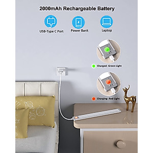 Under Cabinet Lights Motion Sensor : 54-LED Closet Lights 2000mah Magnetic Under Cabinet Lighting Wireless Rechargeable Under Counter Lights for Kitchen Wardrobe Laundry 12.6inch 2pack