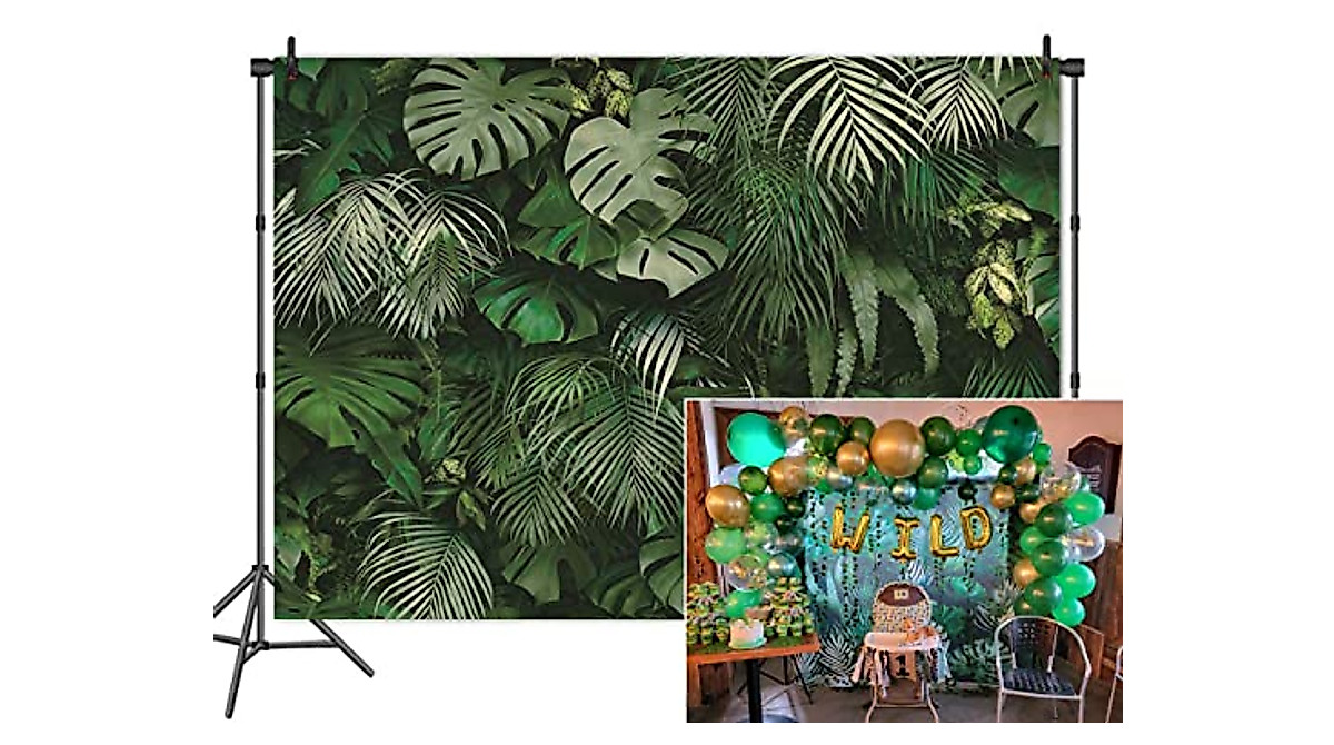 Vibrant 8x6ft Tropical Palm Backdrop for Parties