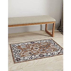 Rugs.com Eco Traditional Collection Rug – 5' x 8' Almond Beige Medium Rug Perfect for Bedrooms, Dining Rooms, Living Rooms