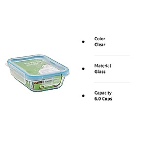Snapware 6-Cup Total Solution Rectangle Food Storage Container, Glass