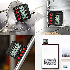 2-in-1 Angle Finder Protractor with Miter Calculator, XUNTOP 0~230° 400mm Digital Torpedo Level Angle Finder Gauge Meter IP54 Protected Electronic Bubble Inclinometer