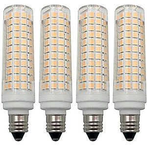 Edearkar 15W E11 LED Bulb Dimmable 136LEDs 150W Halogen Bulbs Equivalent, 1500lm, 110V, Warm White 3000K, E11 Base, Dimmable LED Candelabra Lamp for Home Light, Pack of 4