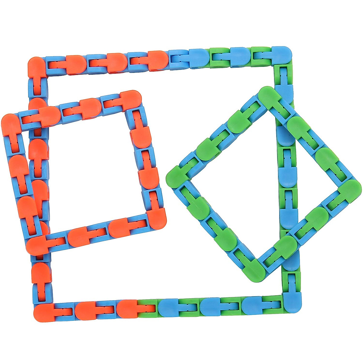 Yeetec 6 Pack 24 Links Wacky Tracks Snap and Click Fidget Toys, Finger Sensory Toys, Snake Puzzles for Stress Relief, Party Bag Fillers, Party Favours, Random Color