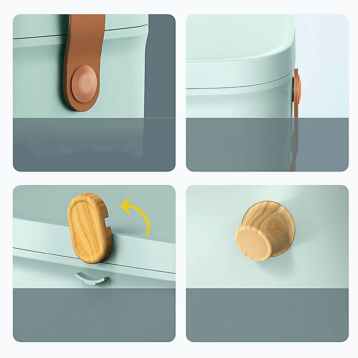 BigKing Oval Medicine Storage Box, Plastic Medicine Storage Box Oval Double Layers Multi Grid Large Capacity Medical Box Organizer for Home Dorm(Light fir Green)