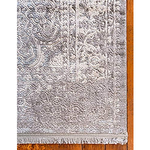 Unique Loom Traditional Classic Intricate Design with Distressed Vintage Detail, Area Rug, 10 ft x 13 ft, Light Blue/Ivory