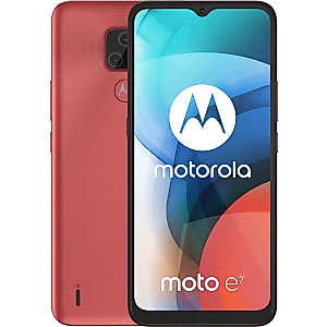 Motorola Moto E7 Dual-SIM 32GB (GSM Only | No CDMA) Factory Unlocked 4G/LTE Smartphone (Satin Coral) - International Version