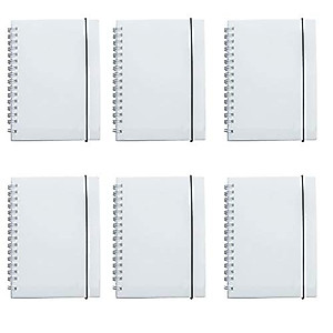 Yansanido 6 Pcs A6 Graph Paper Clear Hardcover Spiral Notebooks Journals Planner 5.7 Inch x 4.1 Inch 160 Pages (80 Sheets) Thick Paper (Grid 6 Pcs)