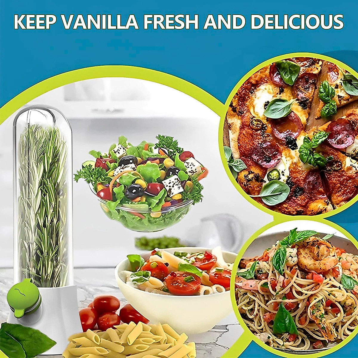 Adealed Herb Saver Storage Container Fresh Herb Keeper for Refrigerator Preservation Bottle for Parsley, Cilantro, Mint, and Vegetables- Kitchen Gadgets (1)