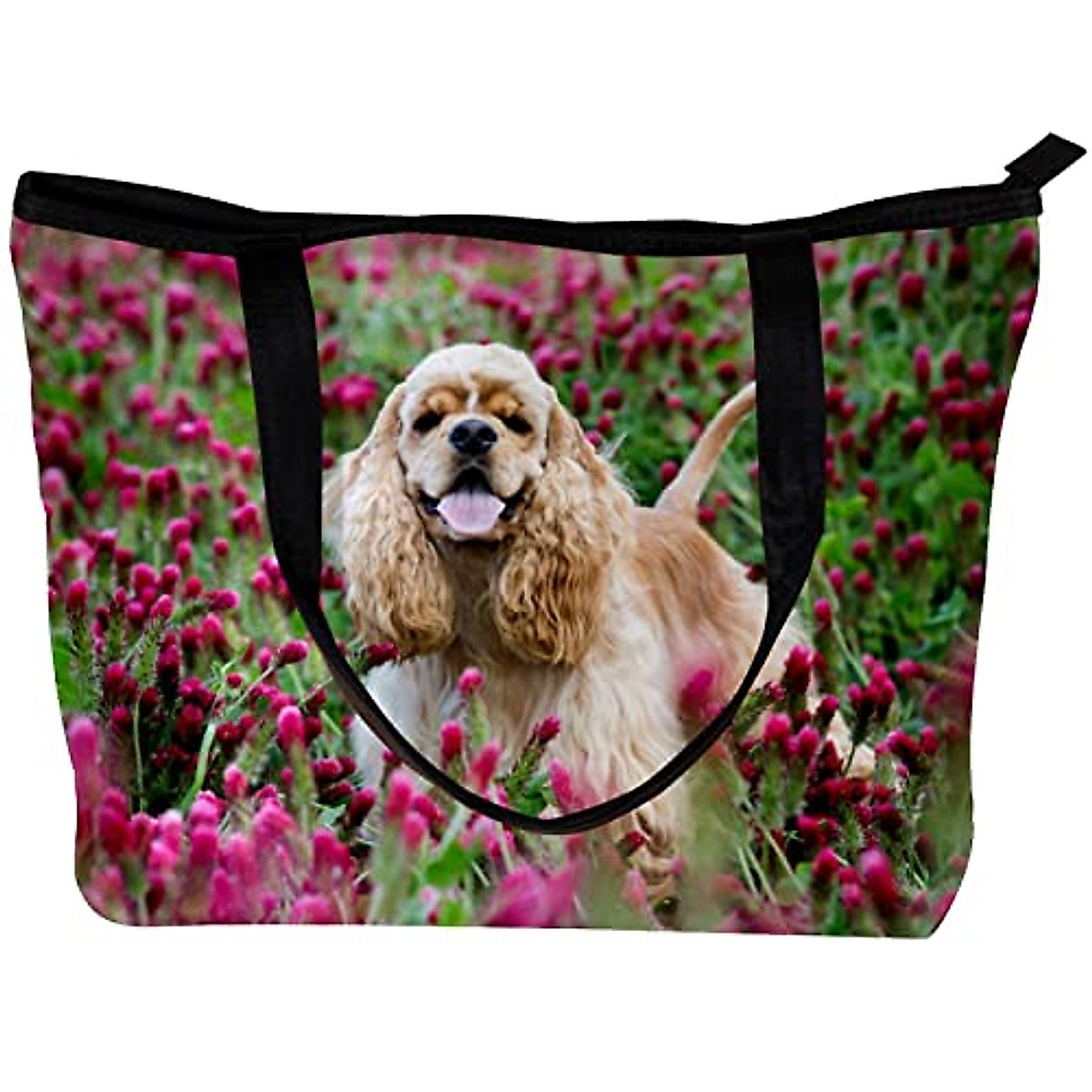 YZUOUZY Tote Bag for Women Purse,American Cocker Spaniel Clover dog,Shoulder Bag Portable Handbag Casual Crossbody Bag with Zipper