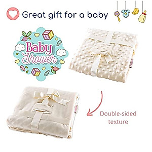 Non-Slip Stroller Blanket - Stays in Place, Off The Floor, Out of Stroller Wheels. Light Spring Soft Cream Baby Blanket for Infant and Toddlers, Universal Fit for All Strollers and Car Seat