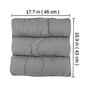 Big Hippo Chair Pads Square Chair Cushion Soft Thicken Seat Pads Cushion Pillow for Office,Home or Car Sitting 17.7" x 16.9"(Grey)