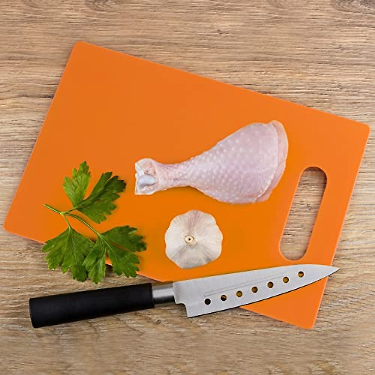 Lesbin 4-Piece Small Plastic Cutting Board with Handles