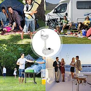 VINGLI Upgraded Portable Sink| Rolling Hand Wash Basin Stand with Towel Holder & Soap Dispenser & Wheels, Perfect for Garden/Camping/Outdoor Events/Gatherings/Worksite/RV/Indoor