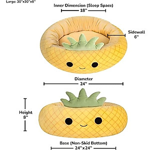 Squishmallows 20-Inch Maui Pineapple Pet Bed - Small Ultrasoft Official Squishmallows Plush Pet Bed