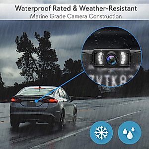 Waterproof Backup Rear View Camera - Wireless Car Parking Rearview Reverse Safety/Vehicle Monitor System w/ 4.3” Video Color LCD Display Screen, Distance Scale Lines, Night Vision - Pyle PLCM4585WIR