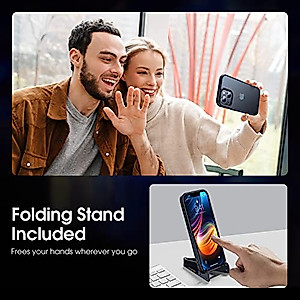 CASEKOO Kooshock for iPhone 14 Case & iPhone 13 Case, [10 FT Military Drop Protection] [Built-in Airbags], Slim Translucent Protective Cover 6.1 inch 2022, Space Black