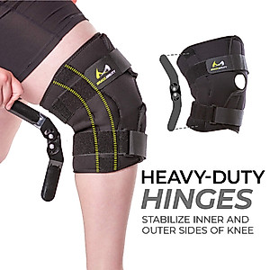 BraceAbility Plus Size Knee Brace - Bariatric Hinged Wraparound Sleeve for Extra-Large Legs and Obese Thighs to Support Meniscus Tears, Arthritis Pain, Tendonitis, Ligament Injuries and Sprains (6XL)