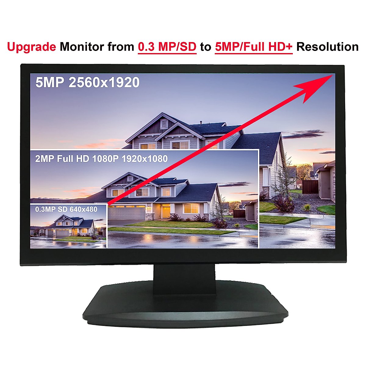 1stPV 23.6" Super HD 5MP 16:9 Professional Security Monitor, 1 HDMI, 2 BNC Inputs(HD-TVI/AHD/CVI/CVBS) & 2 BNC Outputs, Working with Super HD 5MP Security Cameras Directly in Addition to DVR/NVR & PC