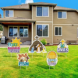 Spiareal 5 Pcs Day of the Dead Yard Signs Dia De Los Muertos Outdoor Lawn Decorations Day of the Dead Decor Sugar Skull Yard Signs with Stakes for Halloween Mexican Fiesta Lawn Decorations