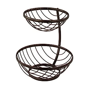 Spectrum Diversified Ashley Arched 2-Tier Server for Storage and Display of Fruit Vegetables Produce and More, Medium, Bronze