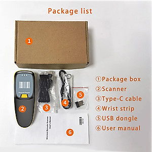 Rabitpos Pocket 1D 2D Barcode Scanner, Handheld Mini QR Code Scanner,3-in-1 Bluetooth & USB Wired & 2.4G Wireless Cordless Image Reader for Windows Tablet iPhone iPad Android POS System