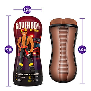 Blush Novelties Coverboy Manny The Fireman - Realistic Male Masturbator Self Lubricating Stroker Textured Ribs for Massaging Pleasure Flesh Feel Gay or Straight Pocket Anal Play - Adult Male Sex Toy