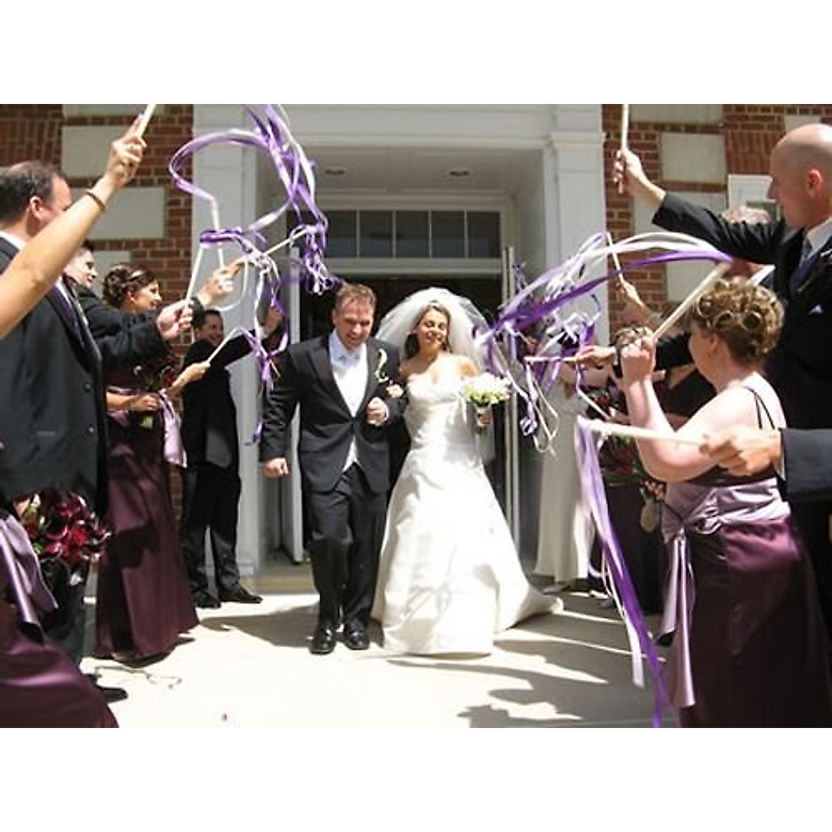 30pcs Ribbon Stick Wands Party Streamers for Wedding Party Activities (Purple)
