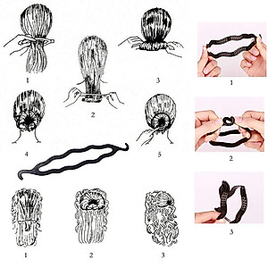 Ubrand Hair Braiding and Modelling Tool Kit, DIY Hair Design Accessories with Curly Styling Tools (20Pcs)