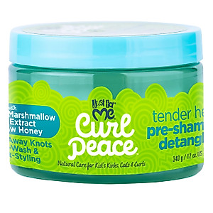 Just For Me Curl Peace Tender Head Detangling Treatment - Rinses Away Knots, Pre-Wash, Post-Styling, Contains No Parabens, Sulfates, Mineral Oil, Petrolatum, or Animal Testing, 12 oz