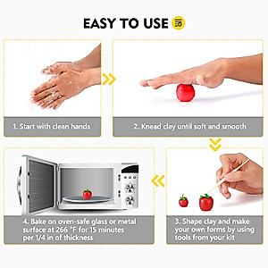 Magicfly Polymer Clay Starter Kit, 45 Colors Oven Bake Clay with 5 Modeling Tools and 40 Jewelry Accessories, Safe and Nontoxic DIY Baking Clay Blocks