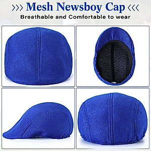 Eurzom 11 Pieces Men's Flat Cap Irish Hats Newsboy Hats for Men Cabbie Hunting Cap Weave Linen-Like Cotton Newsboy Hat 11 Colors