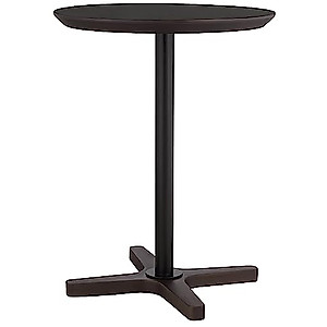 Benchmaster Bailey Modern Minimalist Slate Round Standing Pedestal Table 15" Wide Black for Spaces Living Room Bedroom Bedside Entryway House Home Office