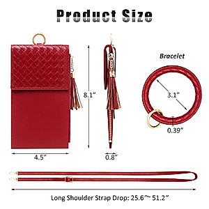 Badiya Small Crossbody Bag Cell phone Wallet Purse with Credit Card Holder for Women Bracelet Wristlet