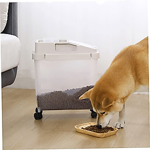 BVSPA Ingredient Storage Bin Container 10kg Rice Dry Food Sealed on Wheels with Lid Measuring Cup