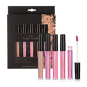 COLORCO Expressions by Almar LUXE NUDES Luxurious Lip Gloss Collection - Set of 5 Lip Glosses Metallic Finish