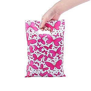 Small Plastic Merchandise Bag for Business, Plastic Shopping Bag with Handle, Retail Bag, Poly Die Cut Bag from ysmile, 1.5 mil 100 ct, 5.9x7.8" - Butterfly